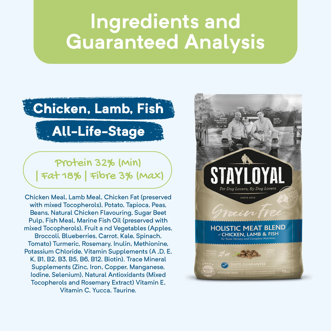 Stay Loyal Chicken, Lamb & Fish - Super Premium Grain-Free Dog Food